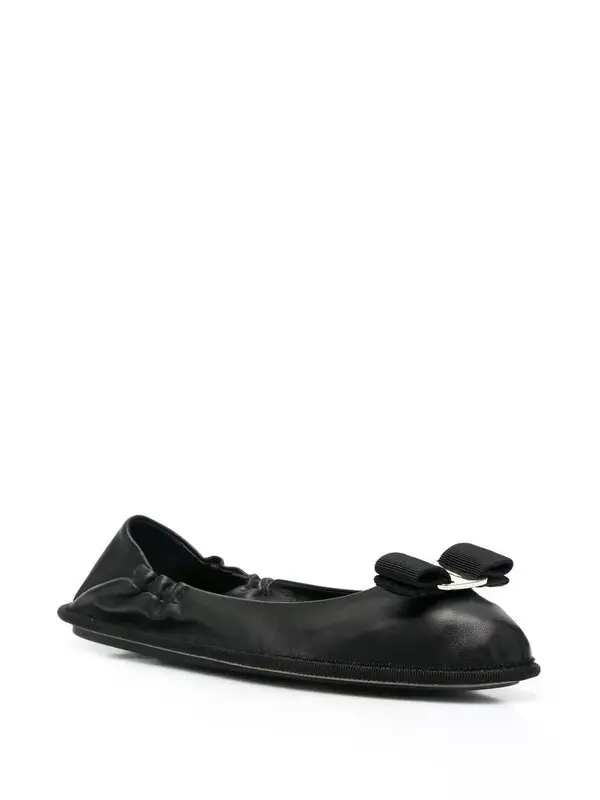 FERRAGAMO Varina Leather Ballet Flats