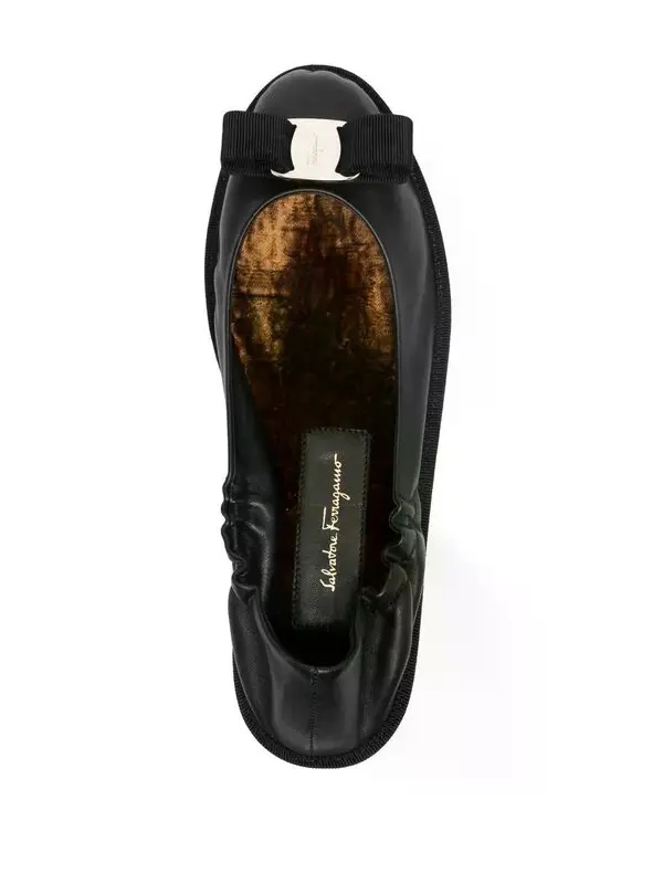 FERRAGAMO Varina Leather Ballet Flats