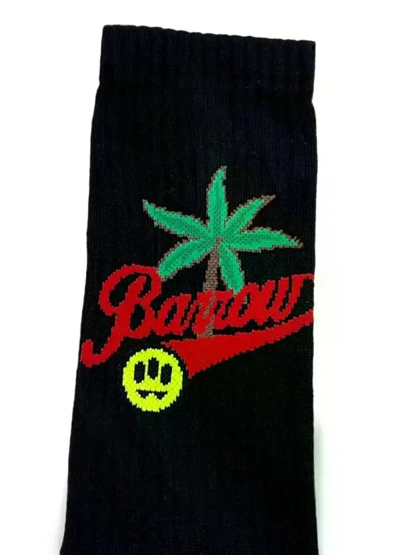 BARROW Graphic-intarsia Ribbed-knit Socks
