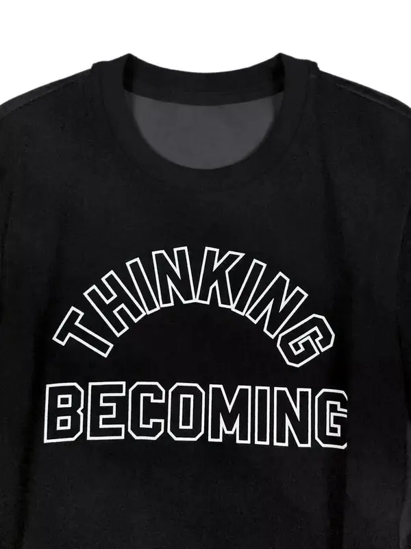 Sacai Graphic-print Sheer-panel T-shirt
