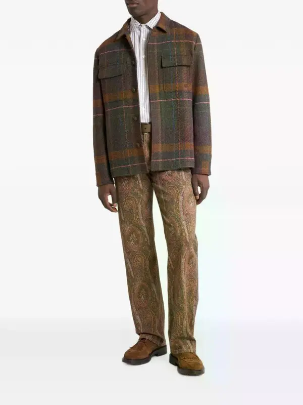 Etro Madras Wool And Cashmere Shirt Jacket