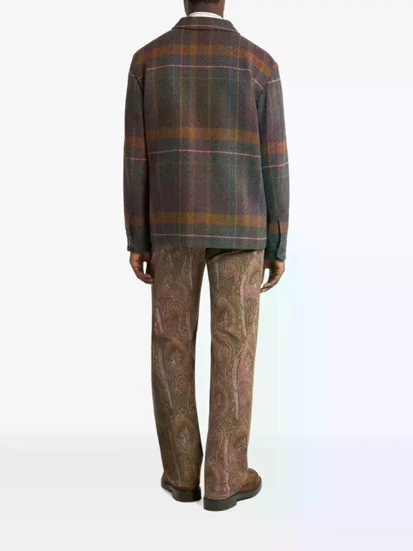 Etro Madras Wool And Cashmere Shirt Jacket