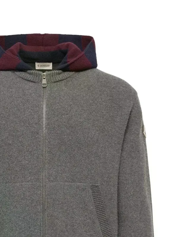 Moncler Zip-up Striped Hoodie - Grey