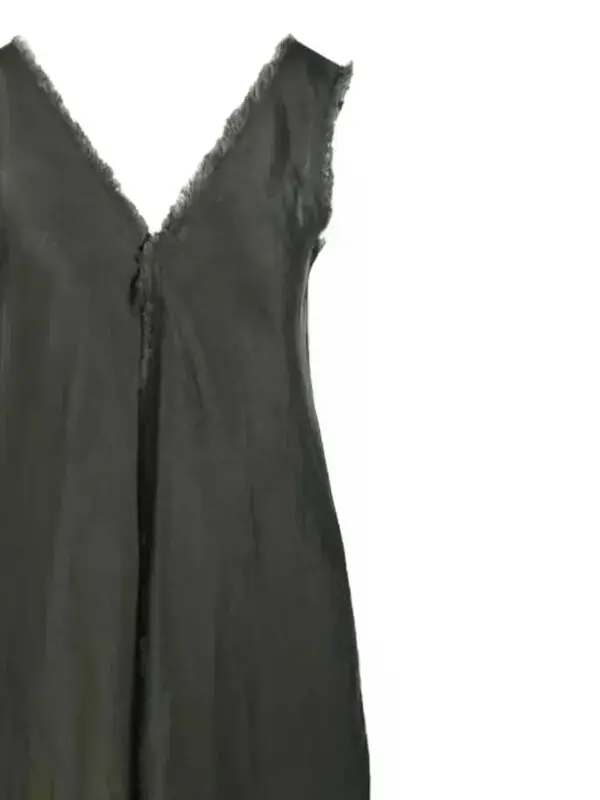 P.a.r.o.s.h Maxi Frayed-edge Crinkled Dress - Grey
