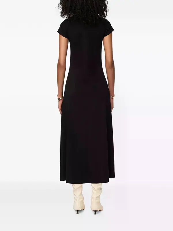 Another Tomorrow A-line Cap-sleeve Midi Dress