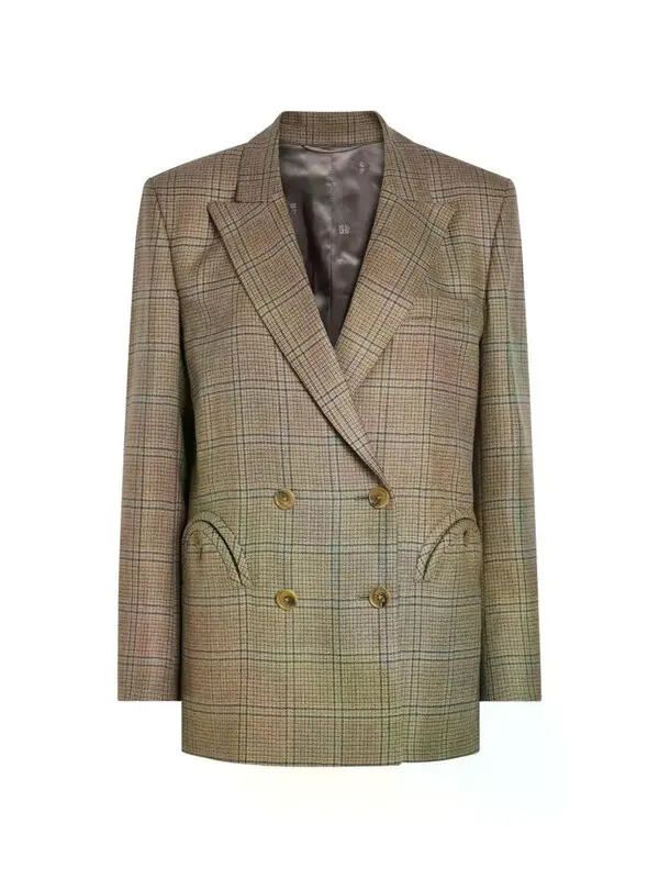 BLAZÉ MILANO Check Double-breasted Blazer - Neutrals