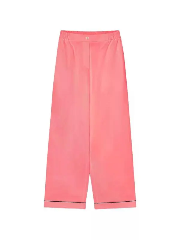 FORTE_FORTE Elasticated-waistband Piped-trim Palazzo Trousers