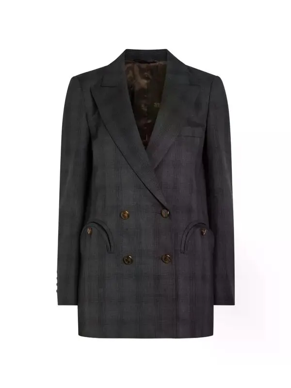 BLAZÉ MILANO Everyday Double-breasted Checked Blazer