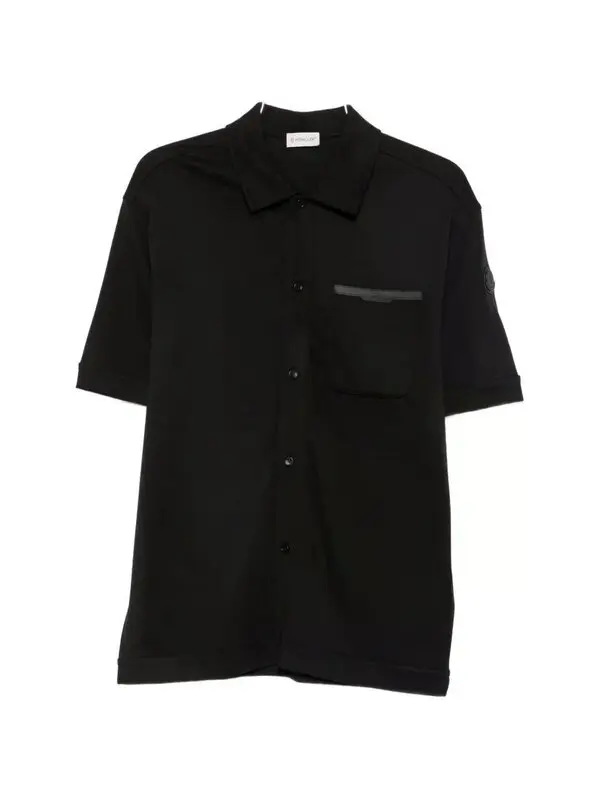 Moncler Logo-patch Chest-pocket Shirt - Black