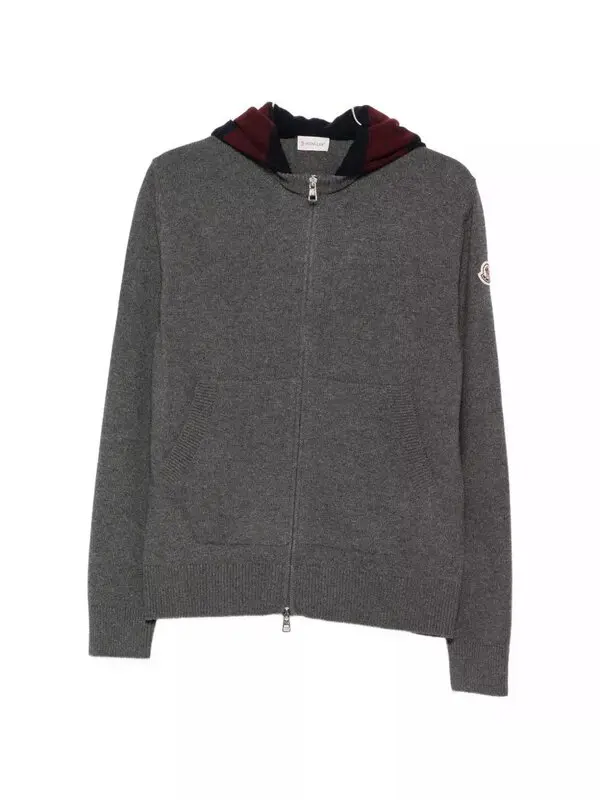 Moncler Hooded Zip-up Sweater - Grey
