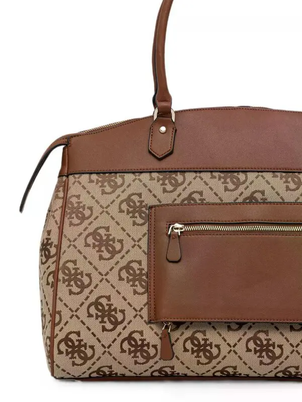 Guess Monogram-print Logo-plaque Tote Bag