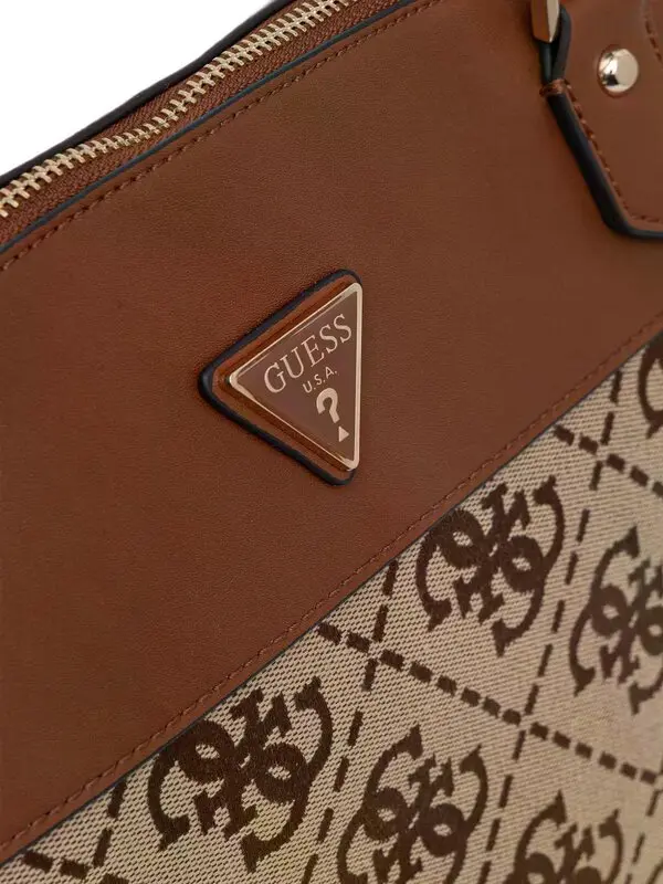 Guess Monogram-print Logo-plaque Tote Bag