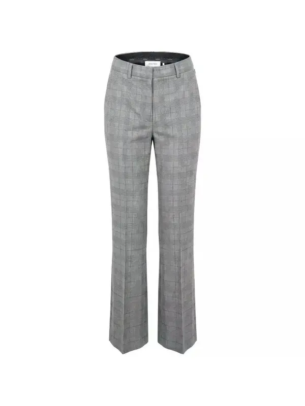 Sportmax Check-pattern Wool Trousers - Grey