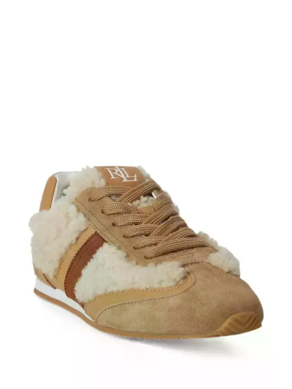 Ralph Lauren Shearling-trim Suede Sneakers