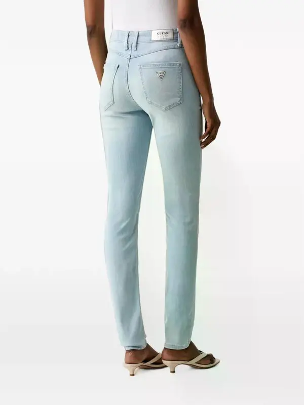 Guess Crystal-embellished Logo-patch Jeans