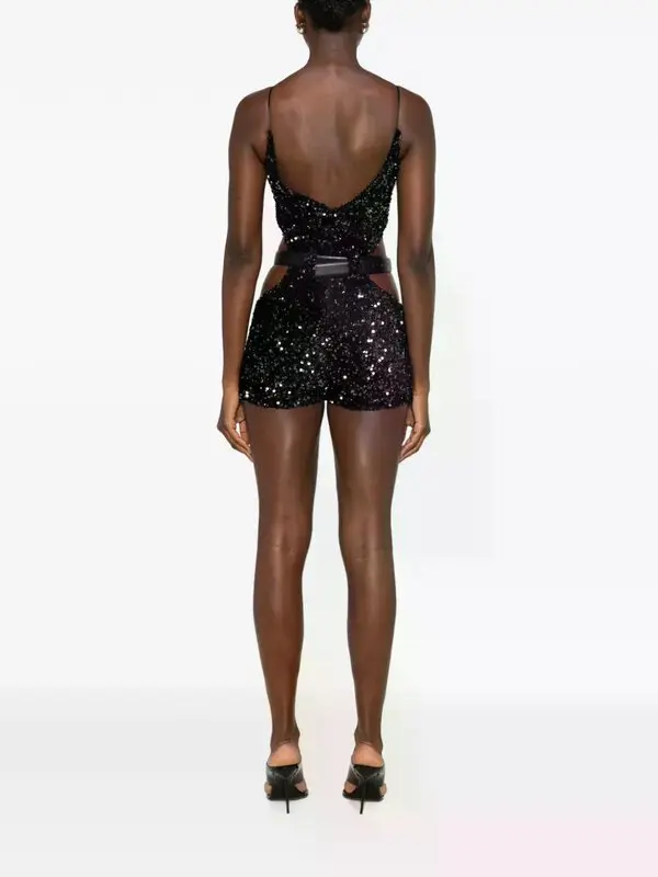 VESTIAIRE D'UN OISEAU LIBRE Starlight Sequin-embellished Cut-out Playsuit