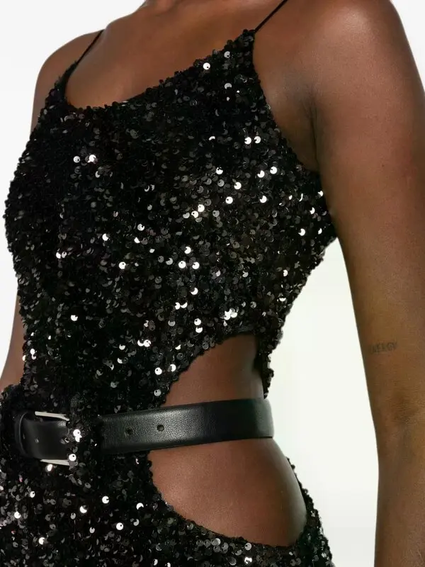 VESTIAIRE D'UN OISEAU LIBRE Starlight Sequin-embellished Cut-out Playsuit