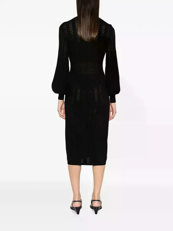 TWINSET Pointelle-knit Long-sleeve Dress