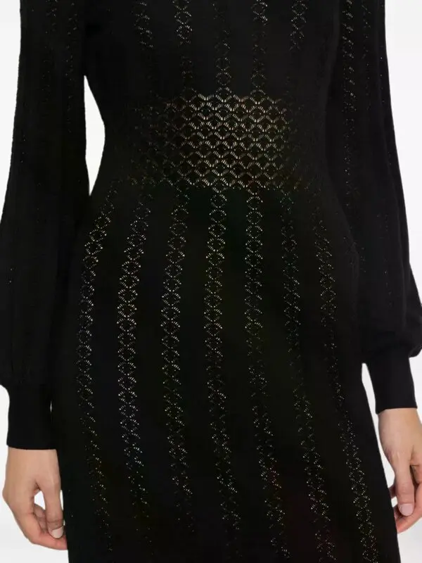 TWINSET Pointelle-knit Long-sleeve Dress