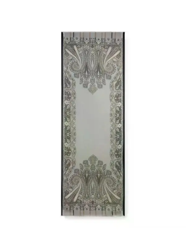 Etro Paisley-print Chevron Scarf - Grey