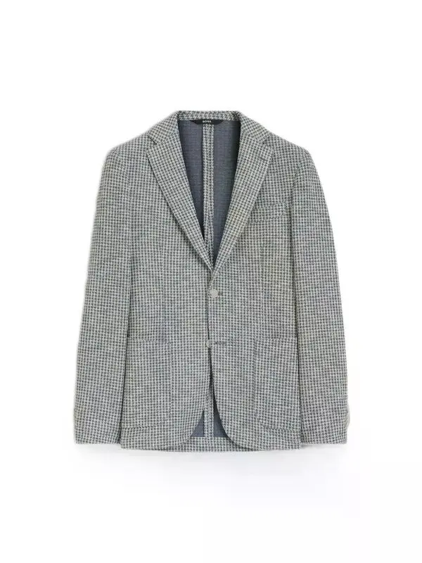 BOSS Slim-fit Jacket In A Patterned Cotton Blend
