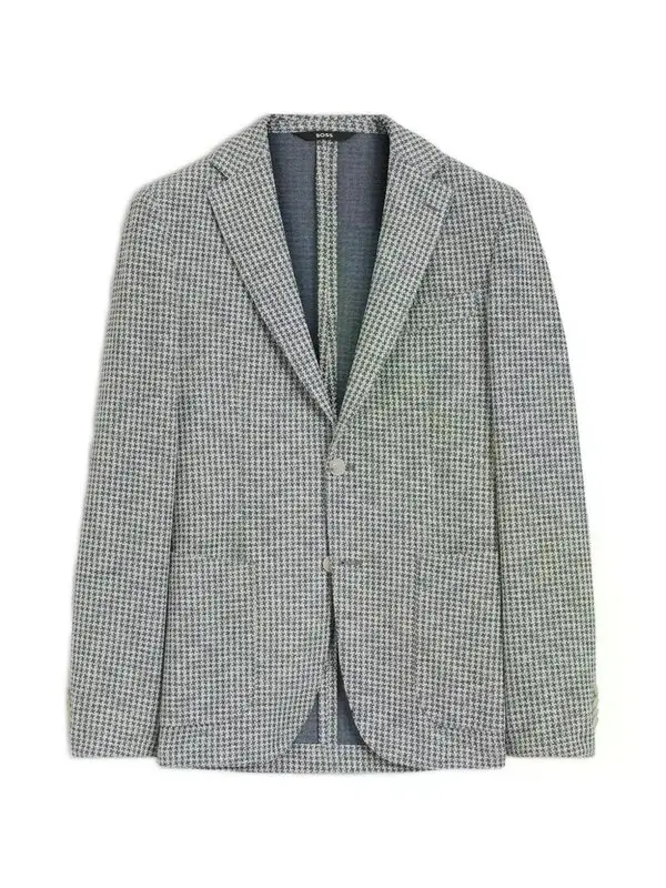 BOSS Slim-fit Jacket In A Patterned Cotton Blend