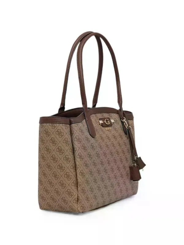 Guess Logo-print Grained Tote Bag - Neutrals
