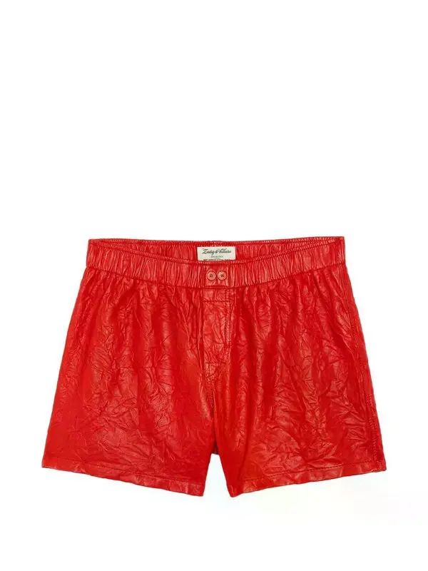Zadig&Voltaire Pax Crinkled-leather Shorts - Red