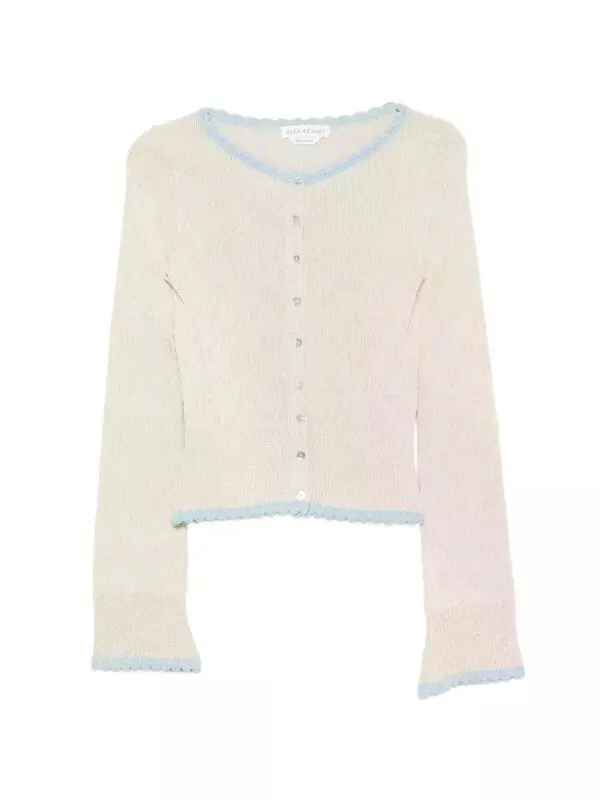 ASTA RESORT Franca Scallop-edge Cardigan - Neutrals