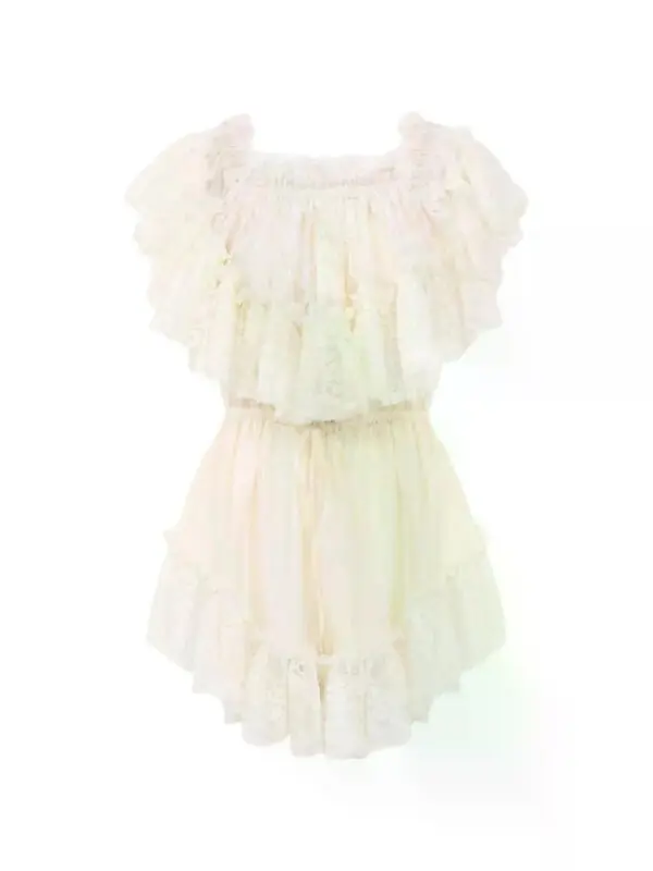 Chloé Ruffled Playsuit - Neutrals