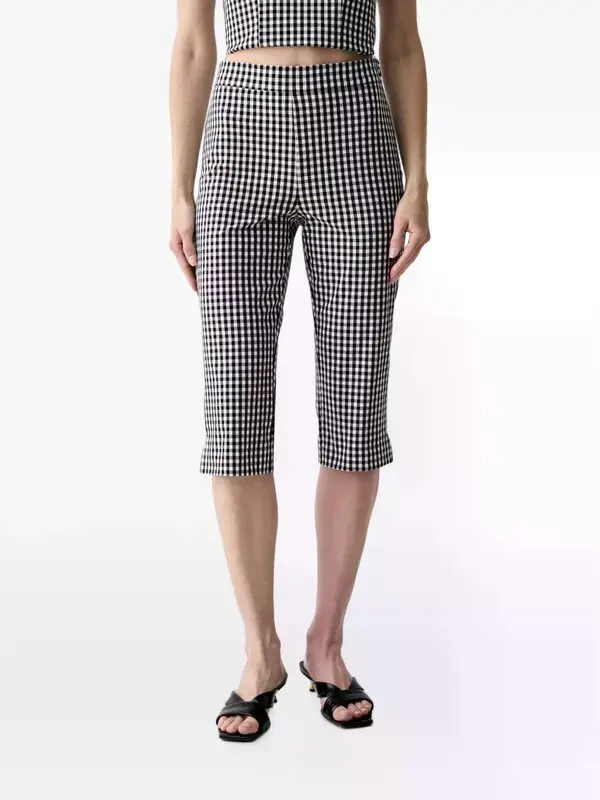 Guess Gingham-check Cropped Trousers