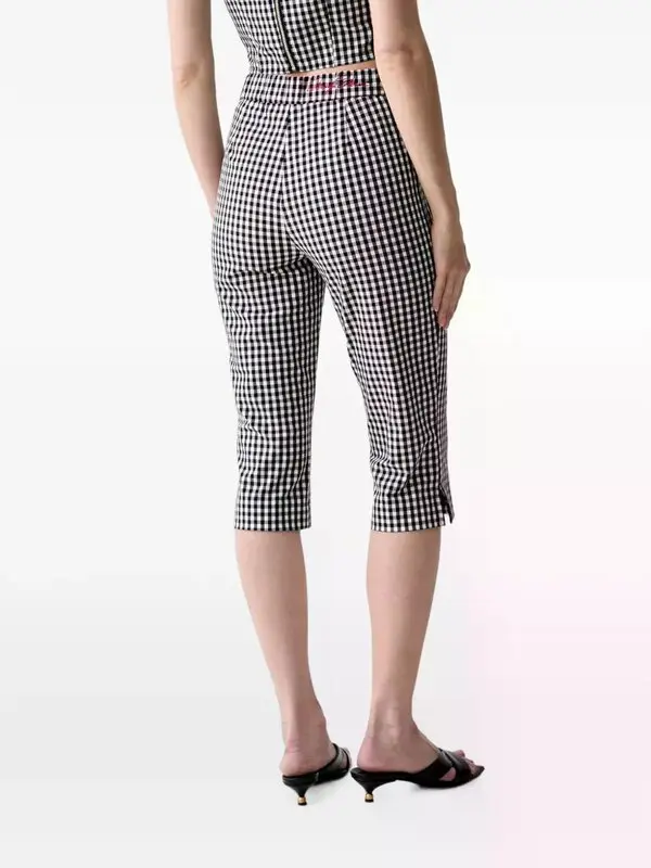 Guess Gingham-check Cropped Trousers