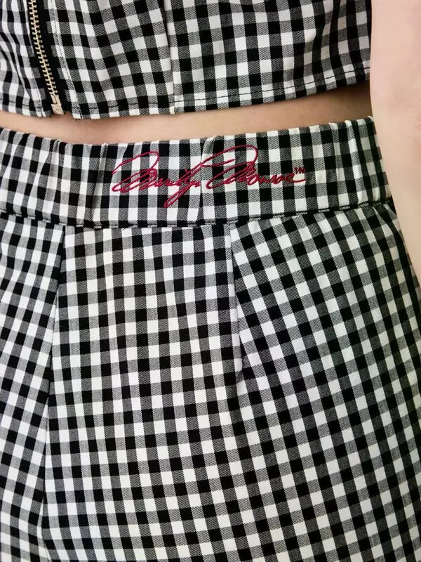 Guess Gingham-check Cropped Trousers