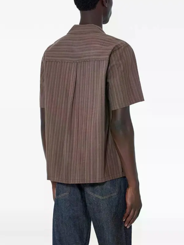 ACHM Naked Striped Short-sleeve Shirt - Brown