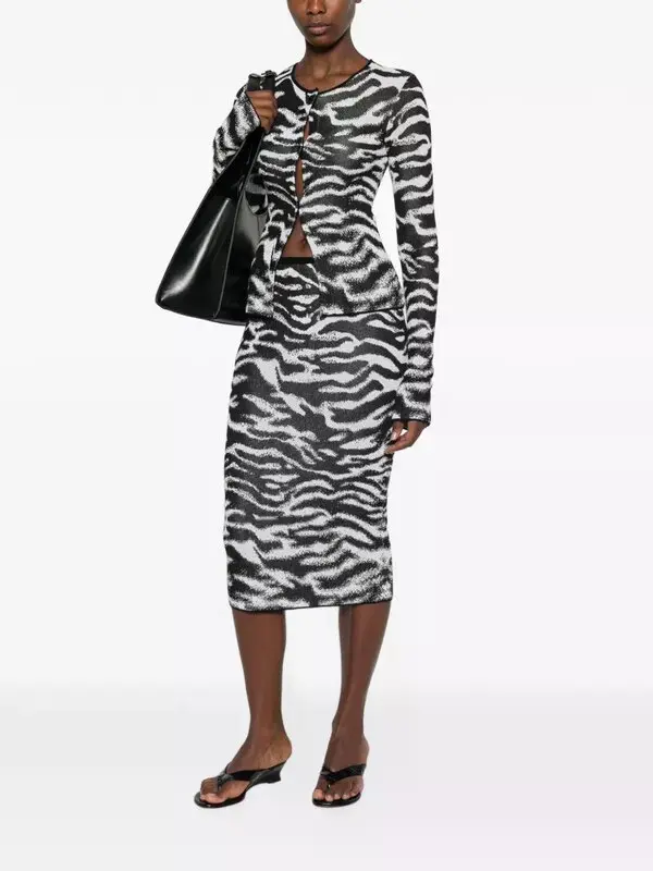 Attico Zebra-print Long-sleeve Cardigan