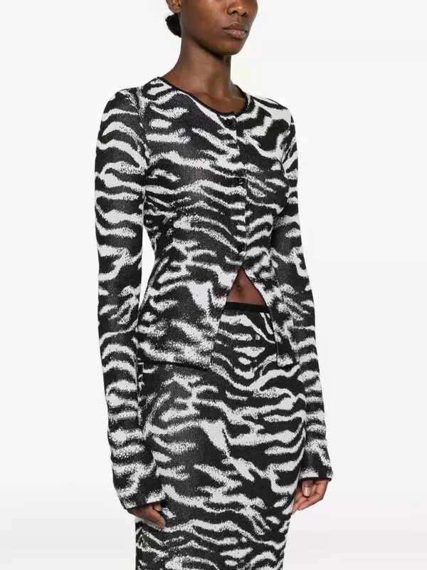 Attico Zebra-print Long-sleeve Cardigan