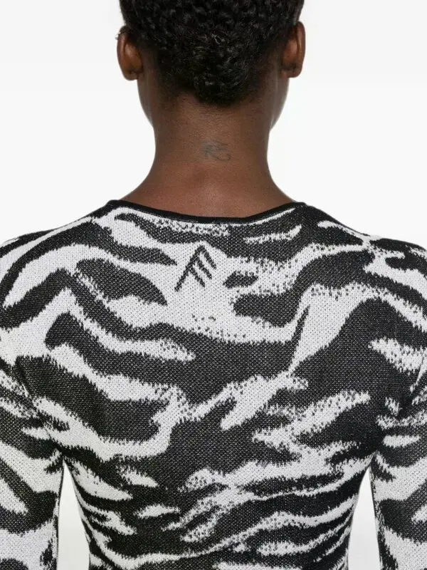 Attico Zebra-print Long-sleeve Cardigan