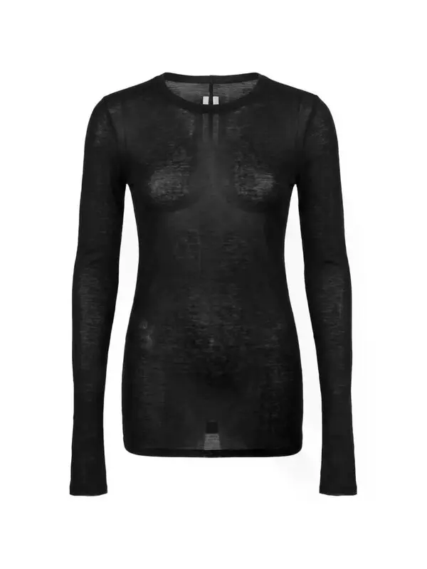 Rick Owens Rib Ls T-shirt - Black