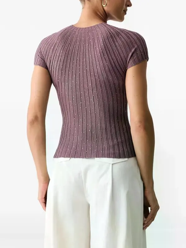 Guess Crystal-embellished Ribbed Top