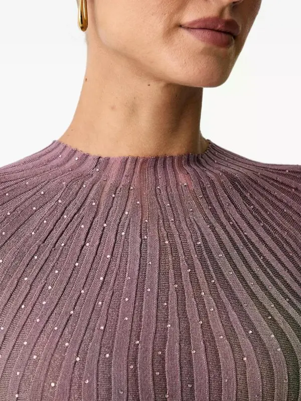 Guess Crystal-embellished Ribbed Top
