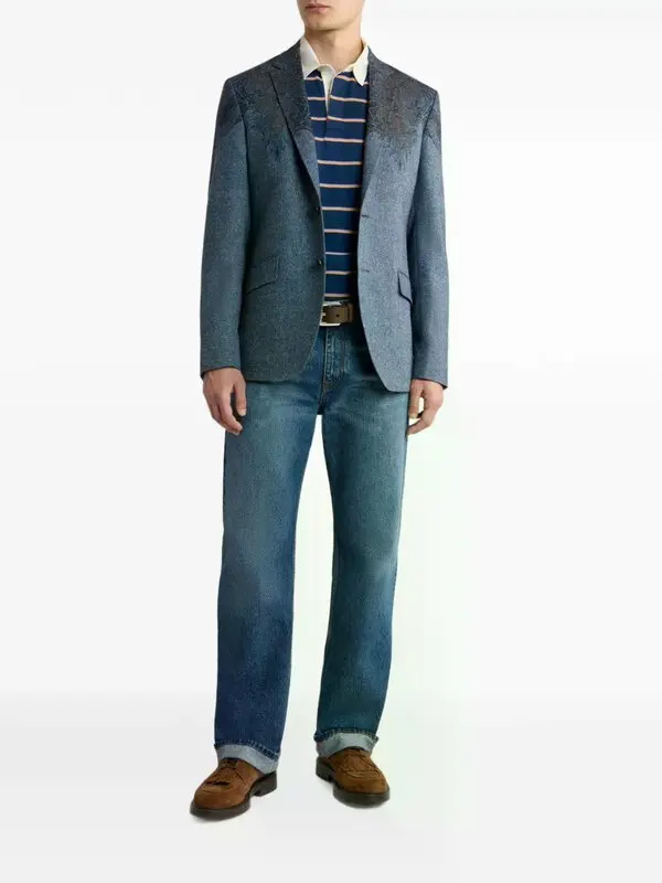 Etro Striped Long-sleeve Polo Shirt