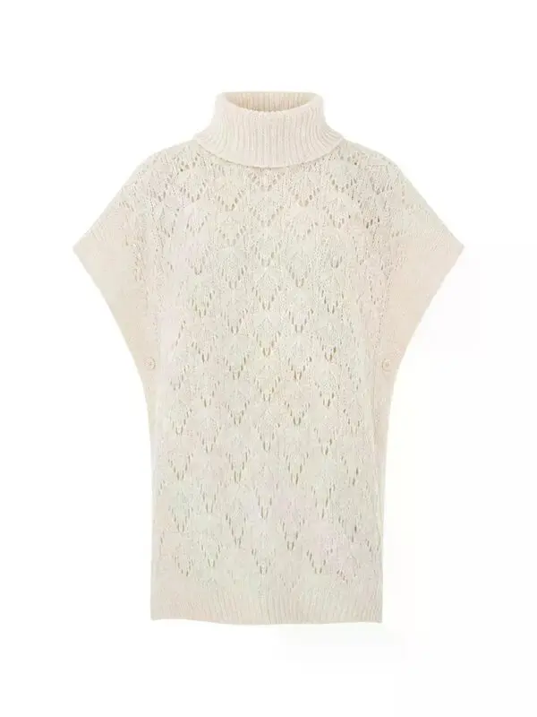 Fabiana Filippi Knitted Sleeveless Poncho - Neutrals