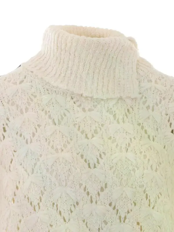 Fabiana Filippi Knitted Sleeveless High Neck Poncho