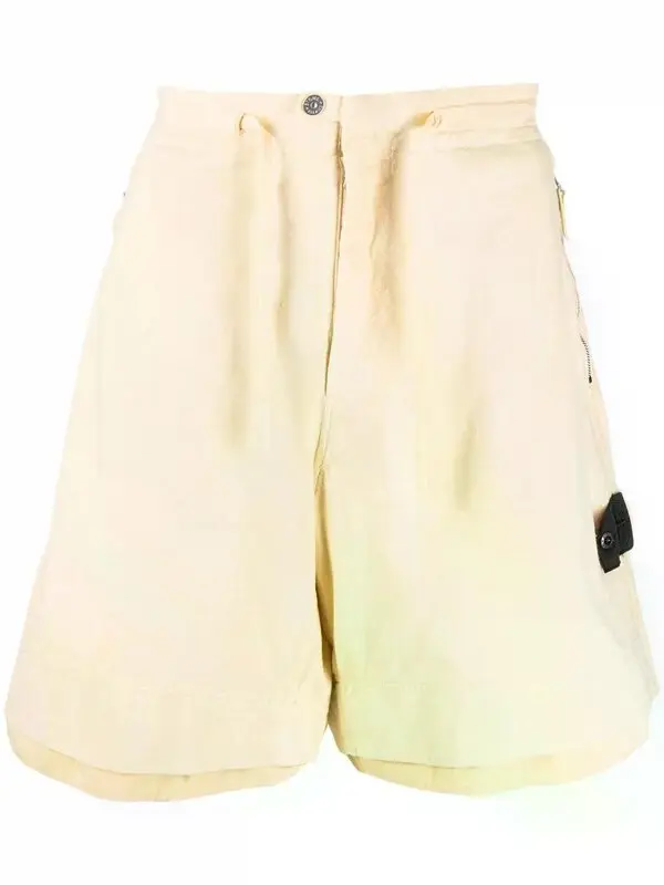 Stone Island Speckled-cotton Bermuda Shorts - Neutrals