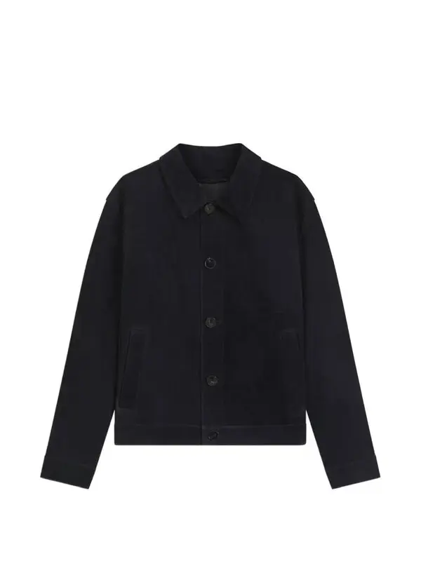 Hugo Suede Jacket With Stitched Breast-pocket Detail