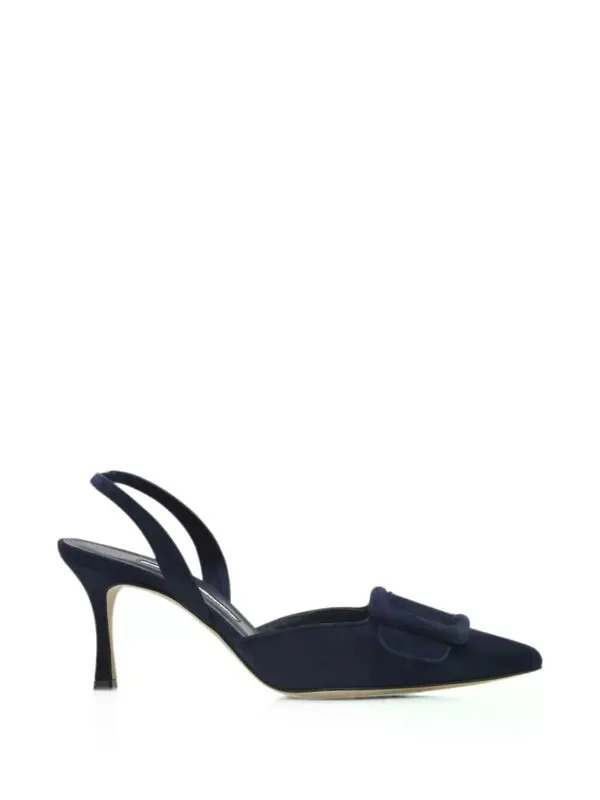 Manolo Blahnik Maysli Buckle-detail Slingback Heeled Pumps - Blue