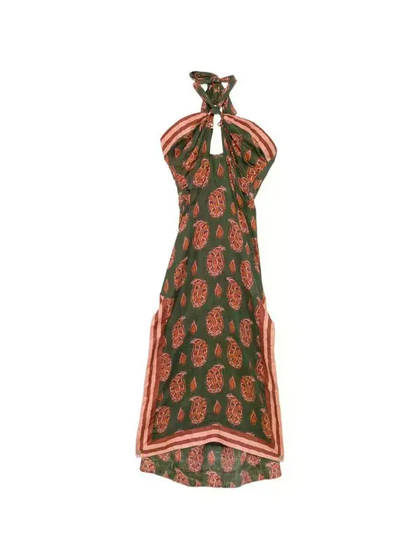 Johanna Ortiz Paisley-print Cutout Dress - Green