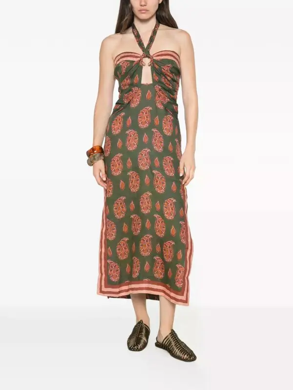 Johanna Ortiz Paisley-print Cutout Dress