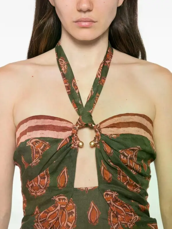 Johanna Ortiz Paisley-print Cutout Dress