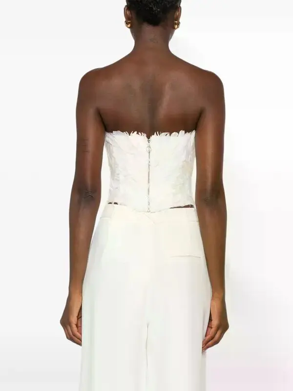 VESTIAIRE D'UN OISEAU LIBRE Feather-embellished Corset